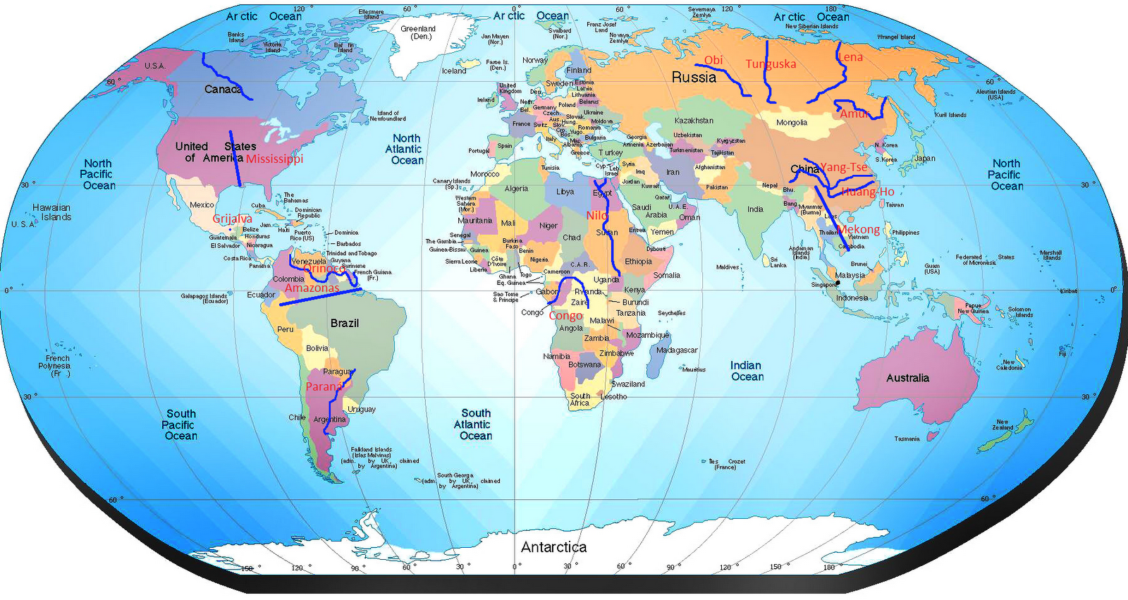 Mis experiencias en 6º de Primaria: Ríos importantes localizados