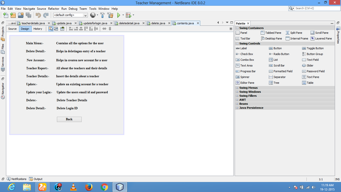 Netbeans Project for Free: Teacher Management