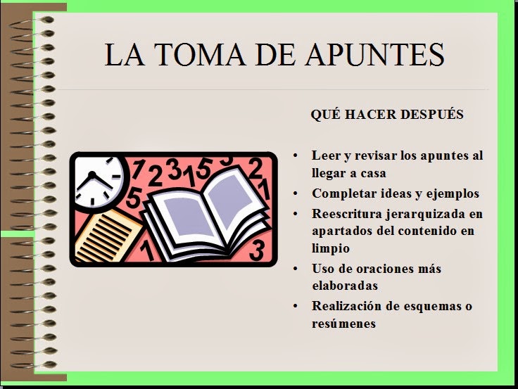 TÉCNICAS DE ESTUDIO: TOMA DE APUNTES
