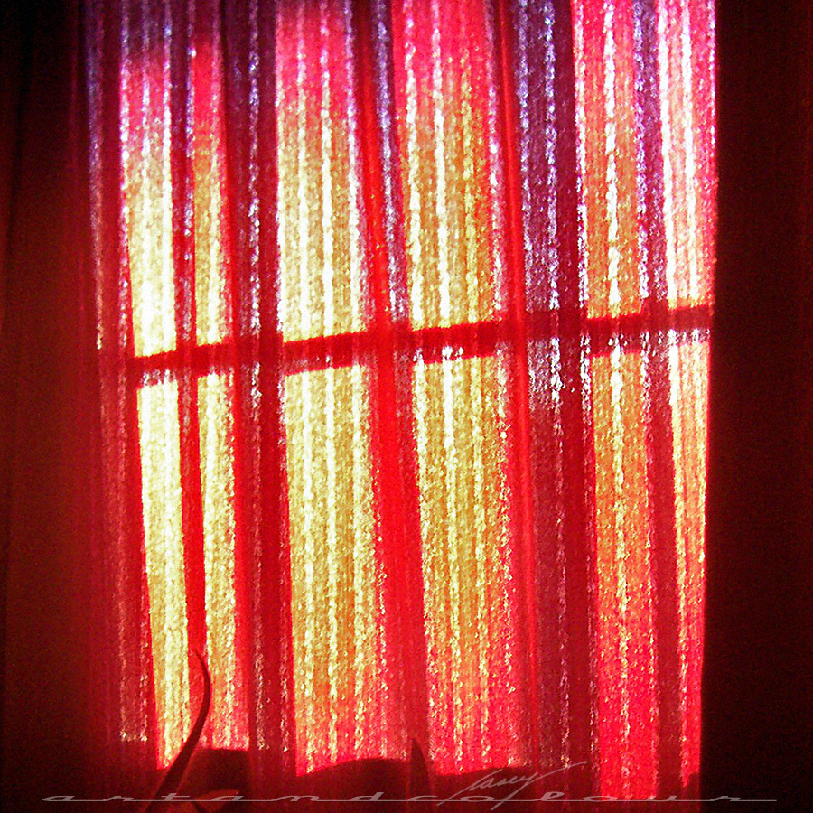 casey/artandcolour: Seeing Red: Early Morning Light & Curtains