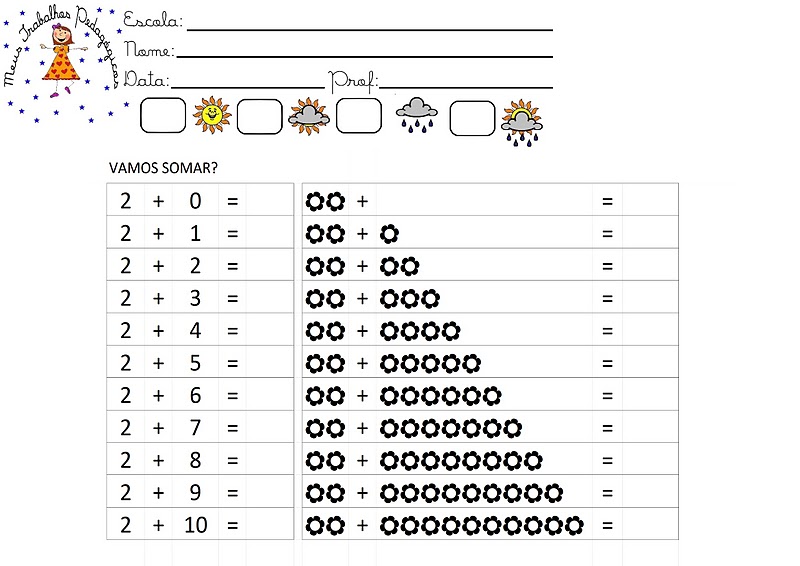 Meus Trabalhos Pedagógicos ®: Tabuada de somar