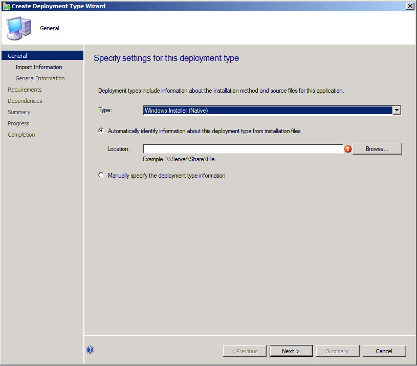 Sccm 2012 How To Create Deployment Type For Applications In Sccm