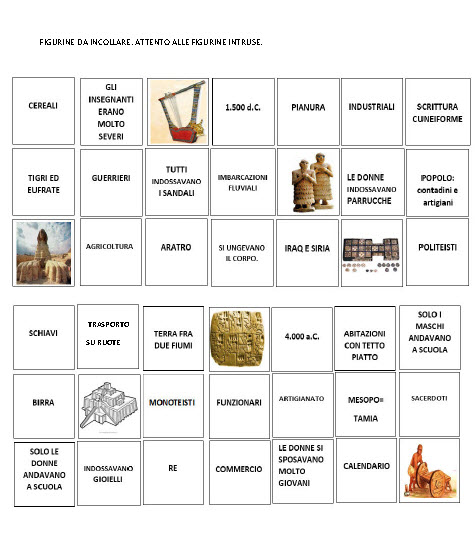 Giochiecolori.it - Maestro Fabio : VERIFICA SUI SUMERI: schede di ...