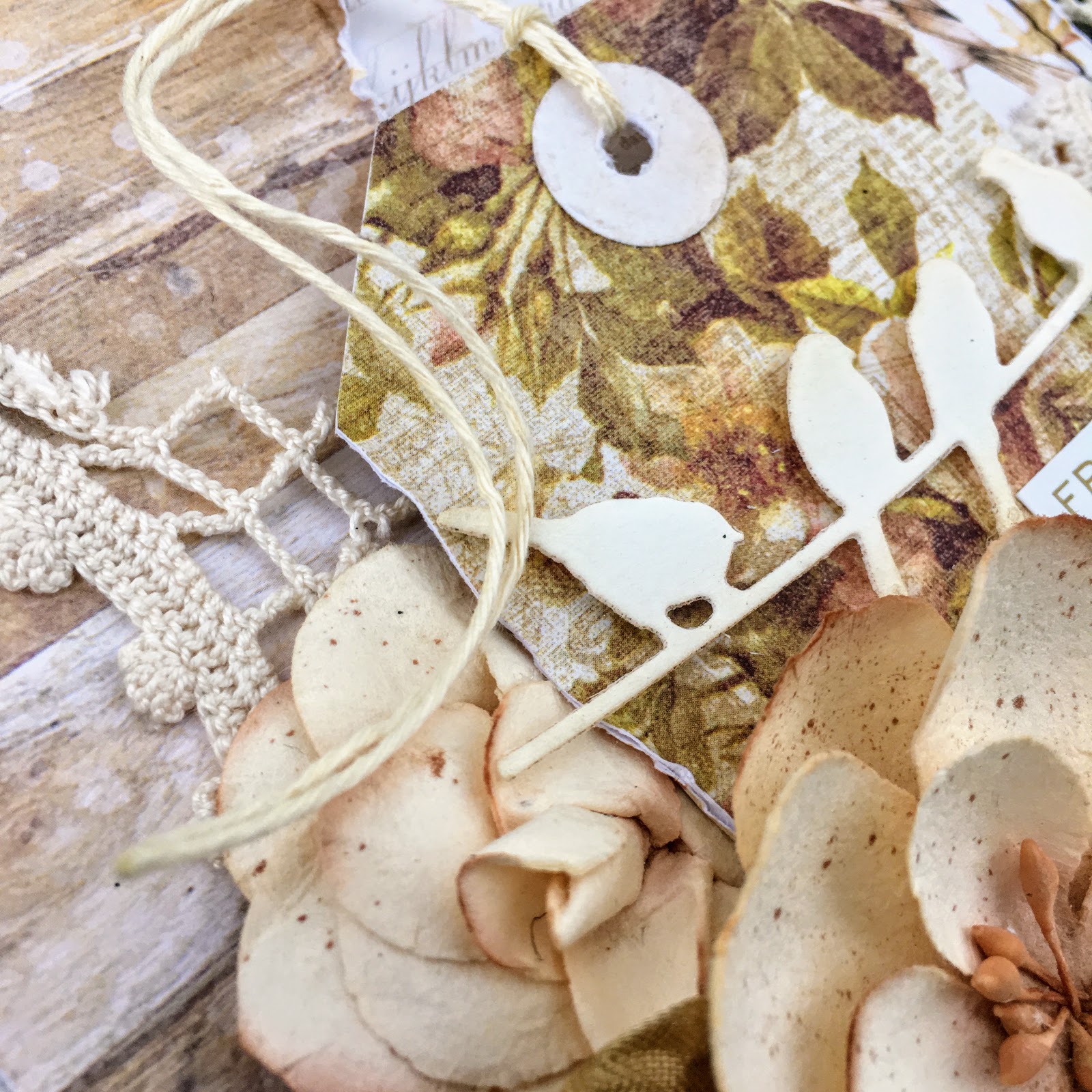 SewPaperPaint: Prima Amber Moon Bird Themed Shabby Card