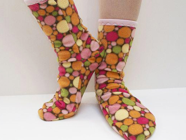 Fleece socks (19 cm, 7.5 inches size) PDF pattern for sewing