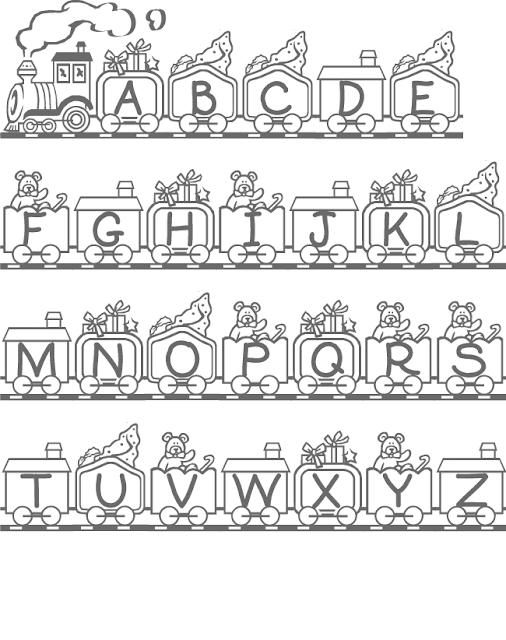 Letras do alfabeto ilustrado para colorir com molde para impressão ...