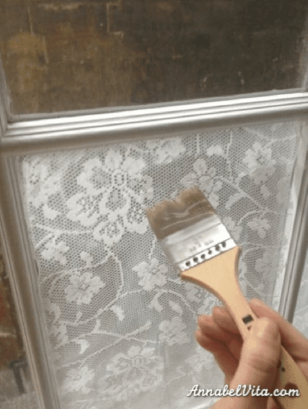 DIY Lace Window Treatment With Cornflour - Handy DIY