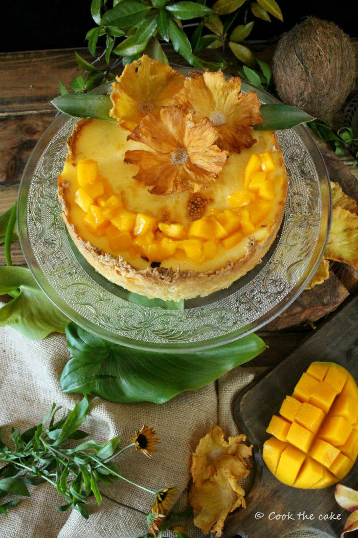 Cheesecake tropical de coco, piña y mango. Reto 'Alfabeto Dulce' - Cook ...