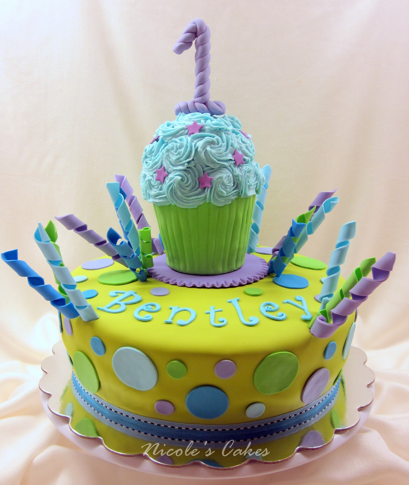 Confections, Cakes & Creations!: 'Cupcake' Cake for a 1st Birthday ...