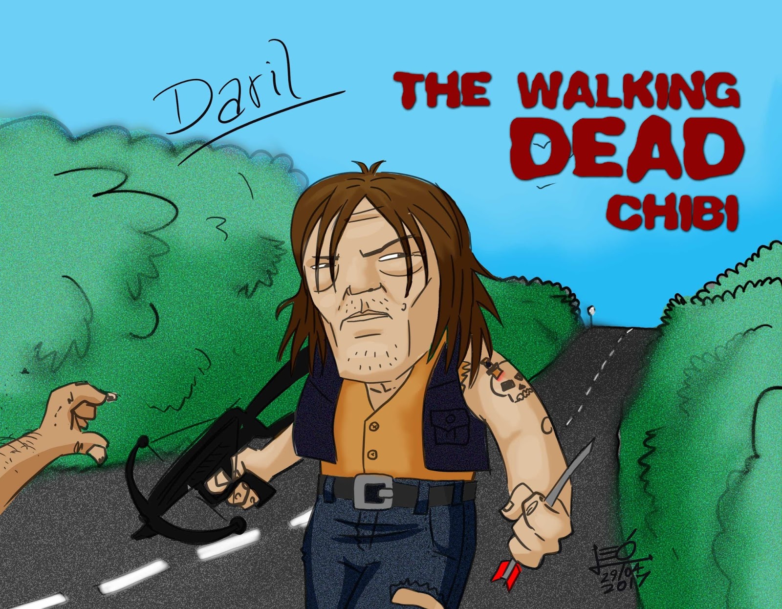 Leó Desenhos e Cia.: The Walking Dead Chibi - Daril