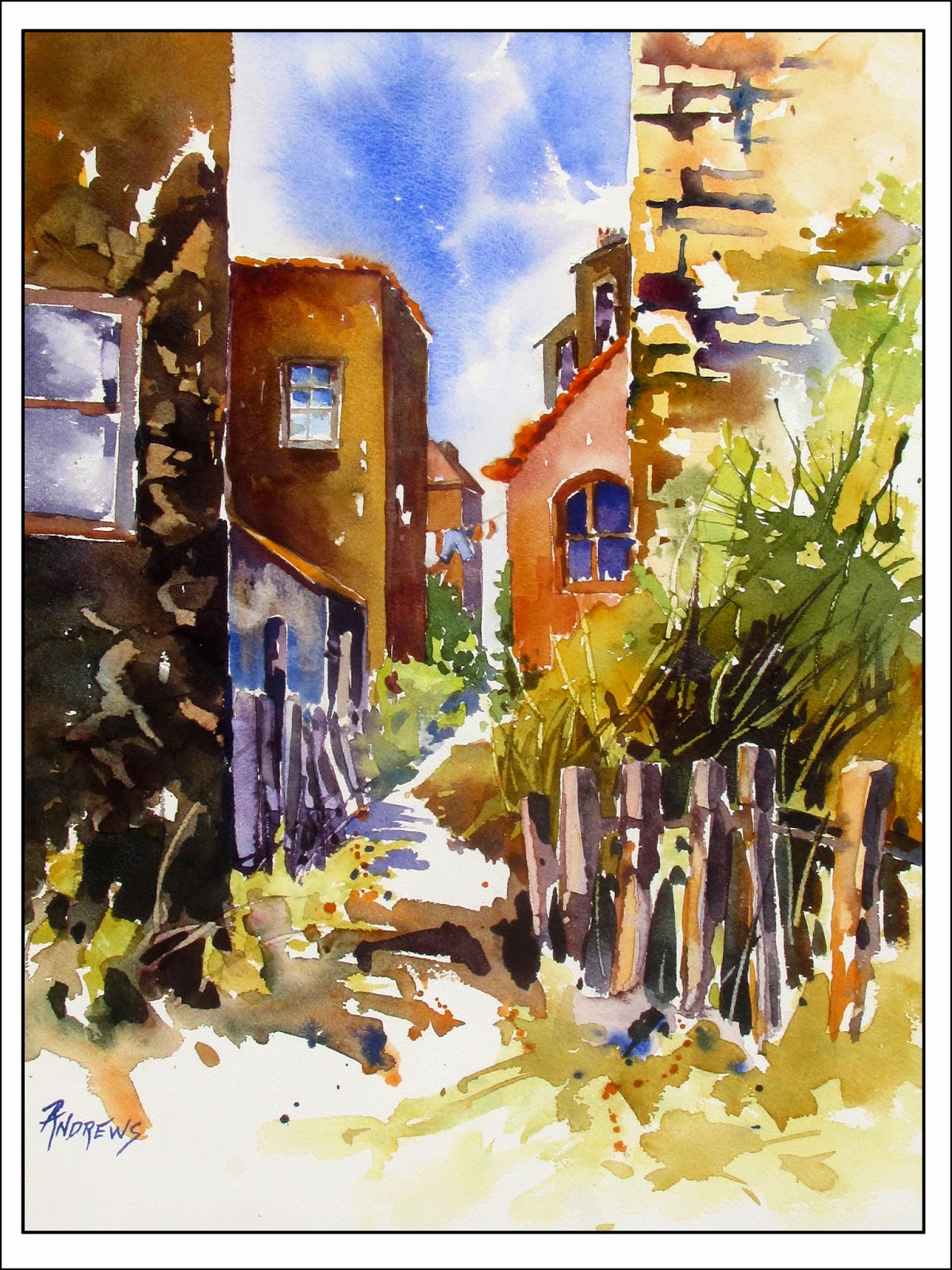 Watercolor Artists International: Alleyway Charm 2... Watercolor ...
