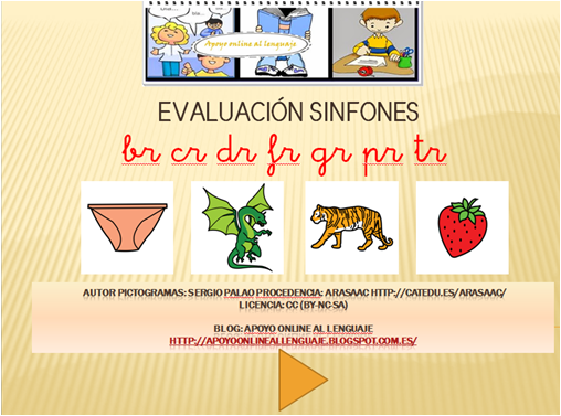 Apoyo online al lenguaje: EVALUACIÓN SINFONES