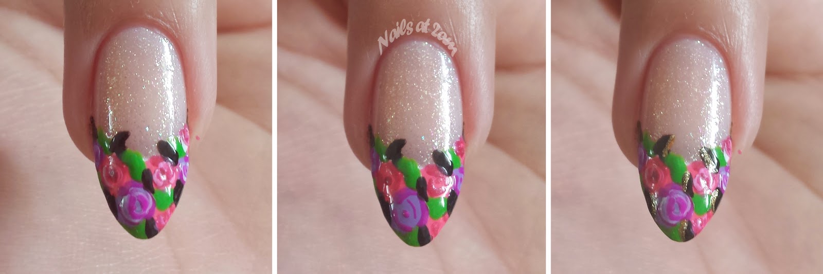 Nails At 2am: Floral French Tip + Tutorial