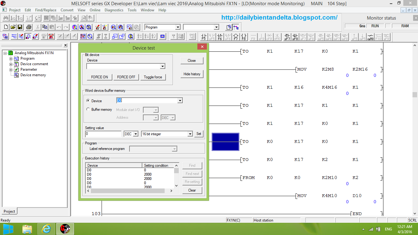 Hướng dân Lập trình PLC Mitsubishi với module analog