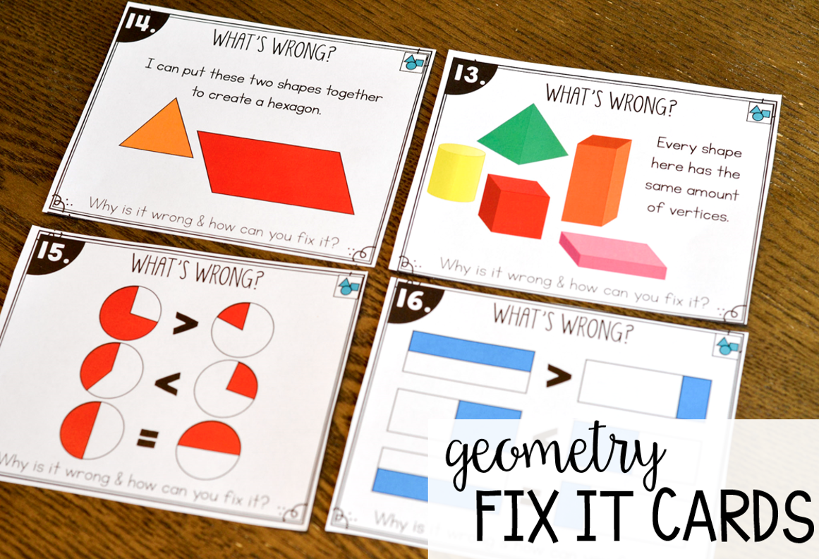 Higher Order Thinking Math in First Grade - Fix it Cards - Susan Jones