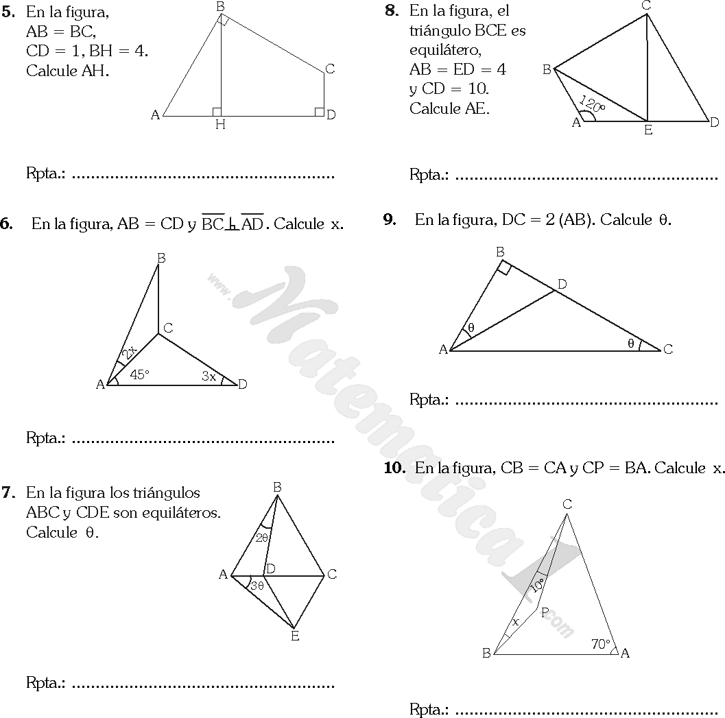 CONGRUENCIA DE TRIANGULOS PROBLEMAS RESUELTOS EN PDF