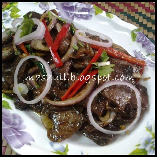 Resepi Daging Goreng Halia Sos Lada Hitam