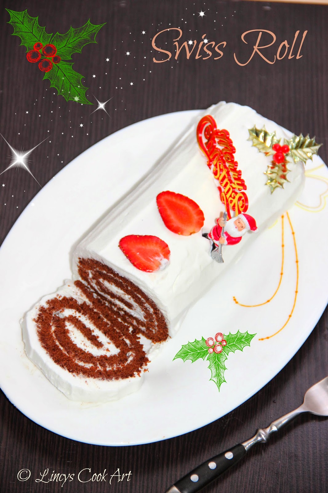 Chocolate Swiss Roll/ Chocolate Cake Roll/ Swiss Roll/ Jelly Roll ...