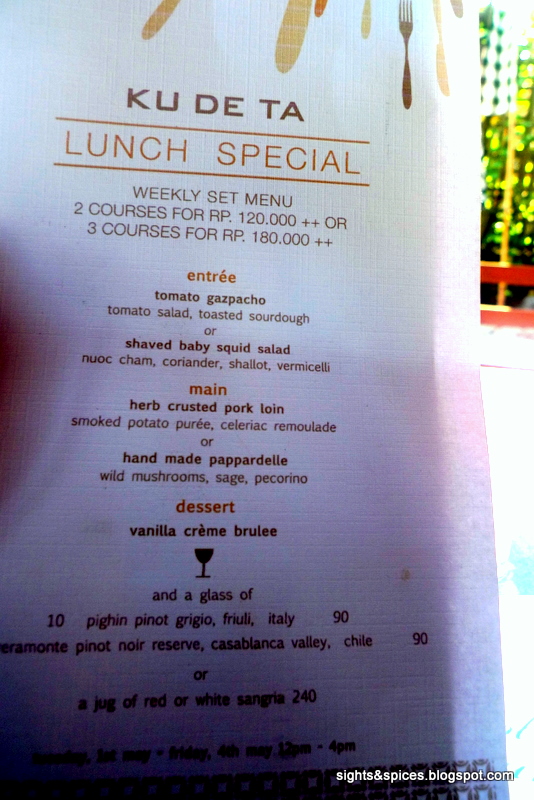 Sights and Spices: Spices: Ku De Ta (Bali, Indonesia)