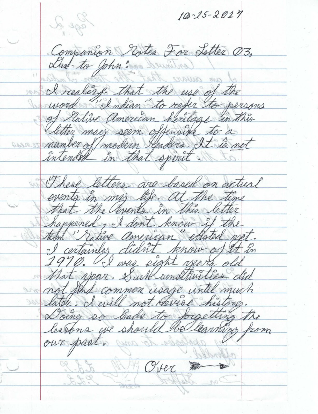 "Pen Pals On Paper" Book Project: Companion Notes For Letter 03 Dan-To-John