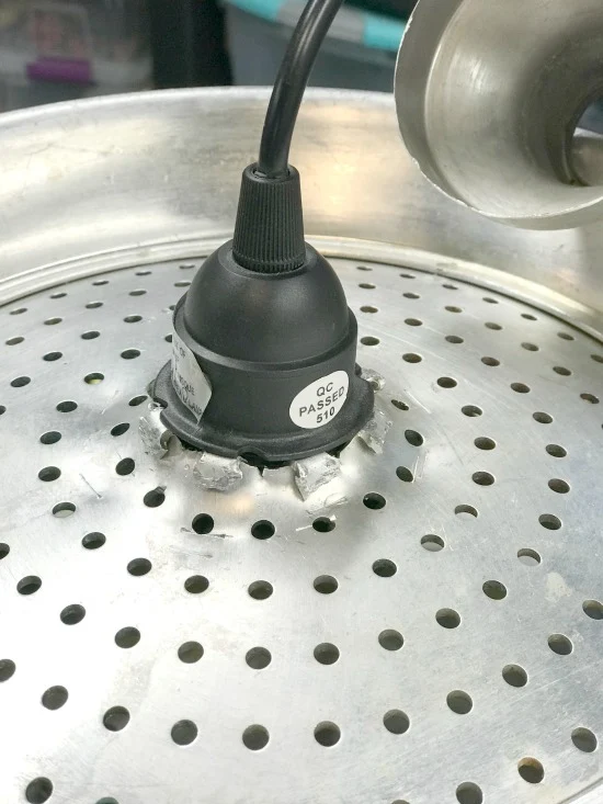 Hanging Farmhouse Colander Light