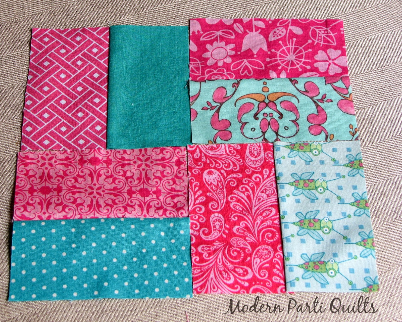 Modern Parti Quilts: Pink and Teal Quilt