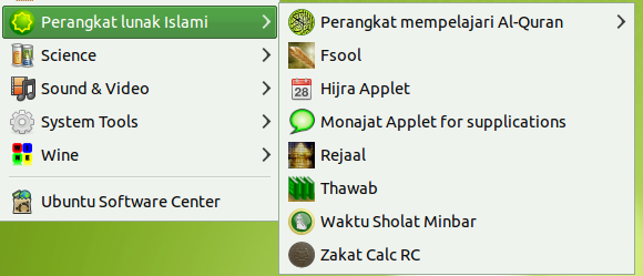 Fitur Perangkat Lunak Islami pada Ubuntu Muslim versi 11.04