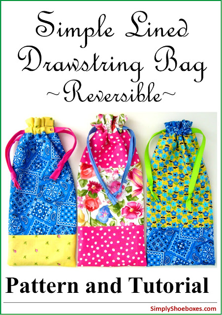 Simply Shoeboxes: Simple Lined Drawstring Bag Pattern and Tutorial ...