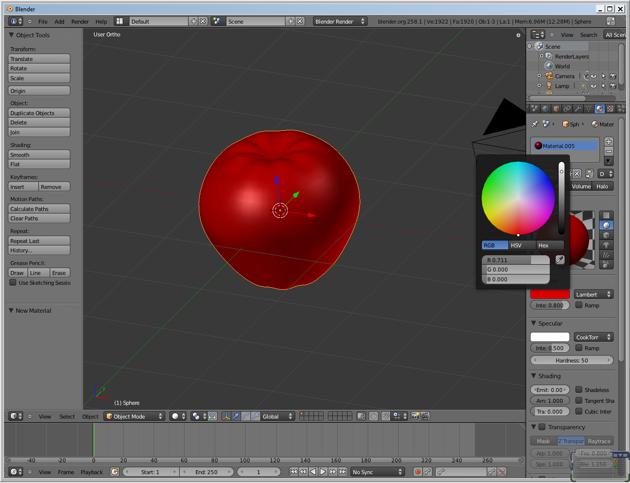 3nd0tridi: How to make an Apple in Blender
