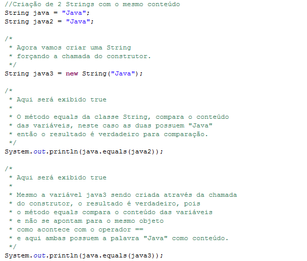 Métodos Utilitários da Classe String
