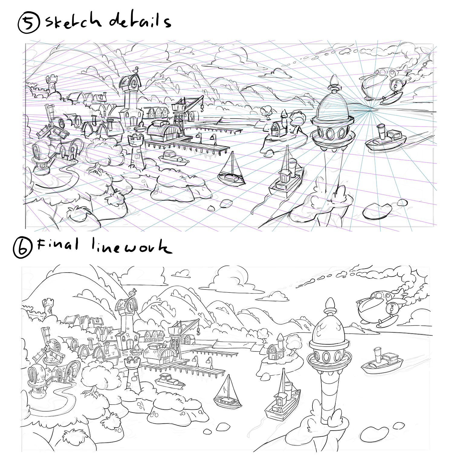Learning drawing principles: bg sketch