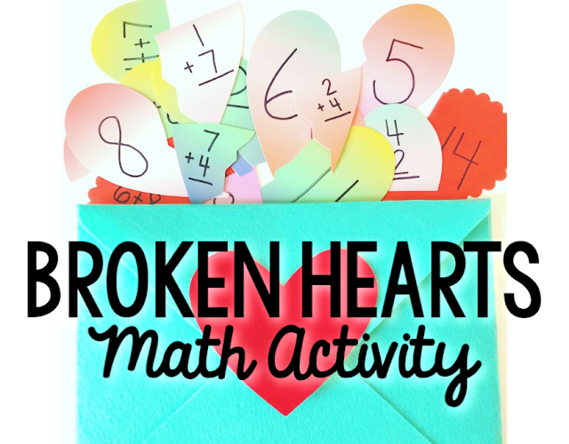 Broken Hearts Math Activity and FREE Recording Sheet | TheHappyTeacher