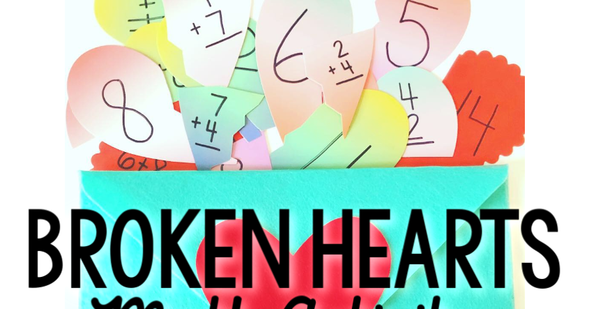 Broken Hearts Math Activity and FREE Recording Sheet | TheHappyTeacher