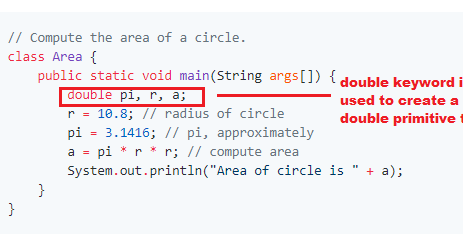 double Java Keyword with Examples