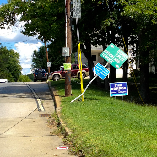 Brookland Terrace Civic Club: Damaged Sign Faulkland & Centerville Road ...