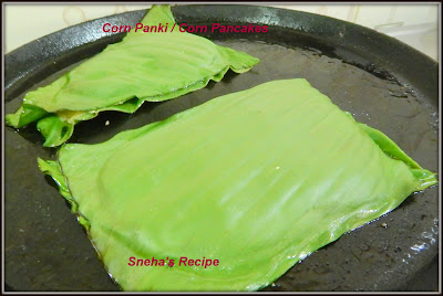 Corn Panki / Corn Pancakes - Sneha's Recipe
