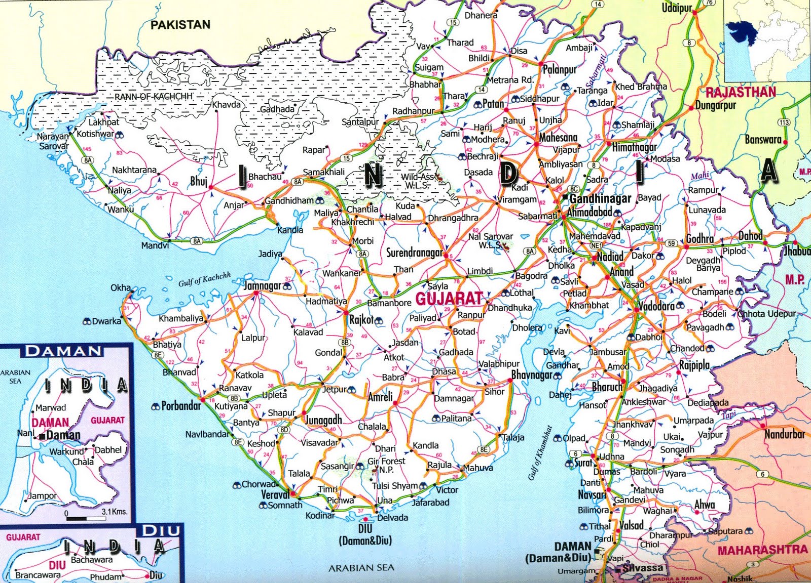 Gujarat Tourism | Gujarat Map