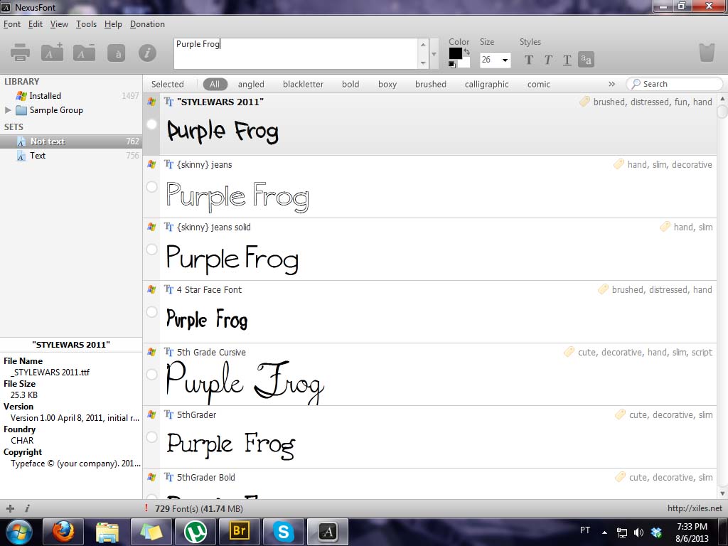 Purple Frog: Purple Frog Recommends - Nexus Font Manager
