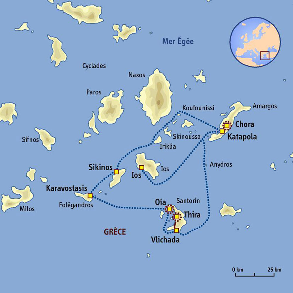 Grèce Croisiere en catamaran dans les Cyclades : Anydros Santorin