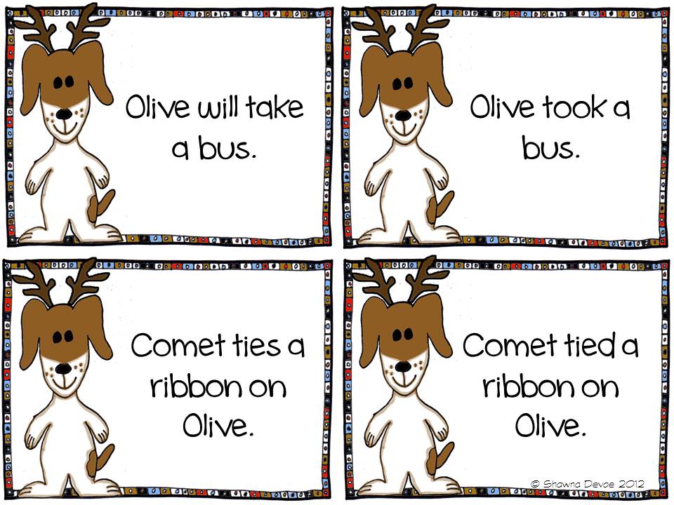 Classroom Freebies Too: Olive the Other Reindeer - Verb Sort