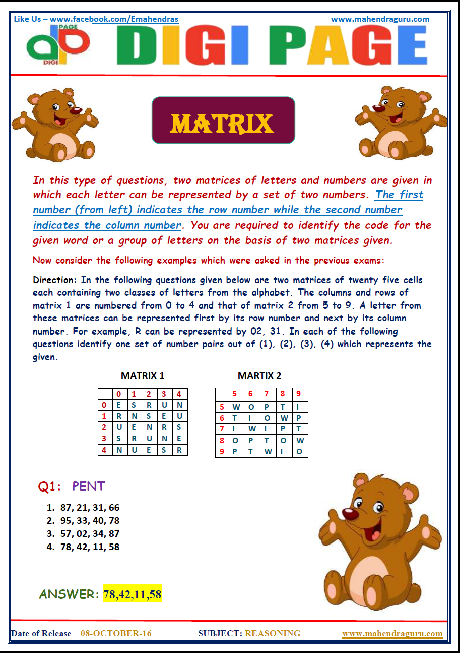 DP -Matrix -Reasoning - 08-Oct-16