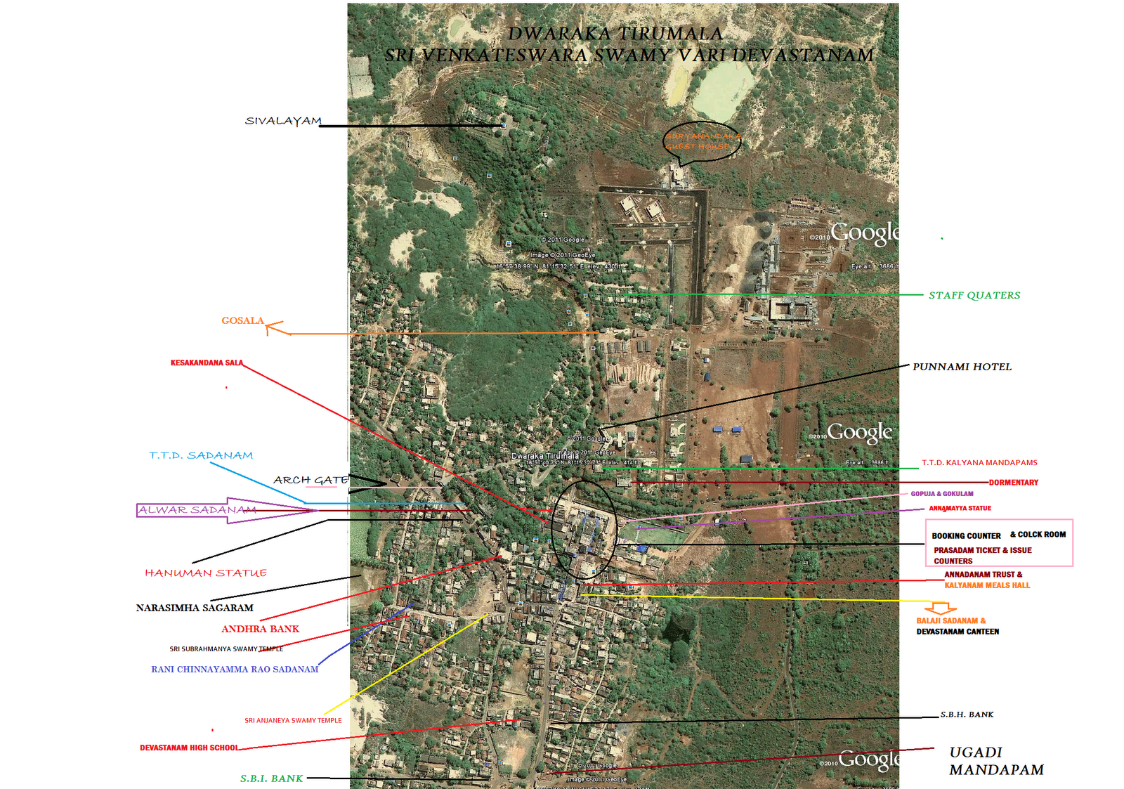 Tirumala Venkateswara Temple Map