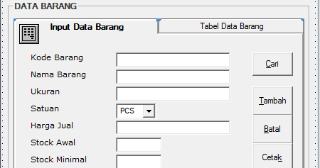 Membuat "Form Barang Aplikasi Inventory VB 6.0" - Pemrograman Visual ...