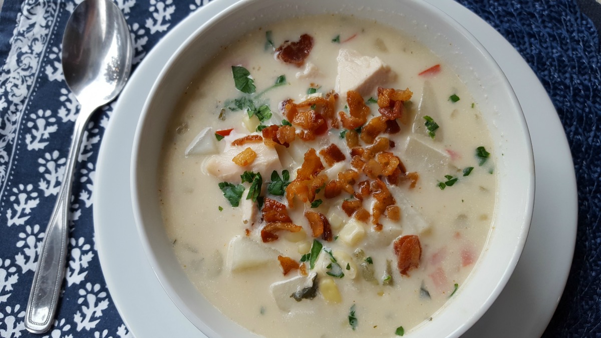 Kicked Up Chicken Corn Chowder
