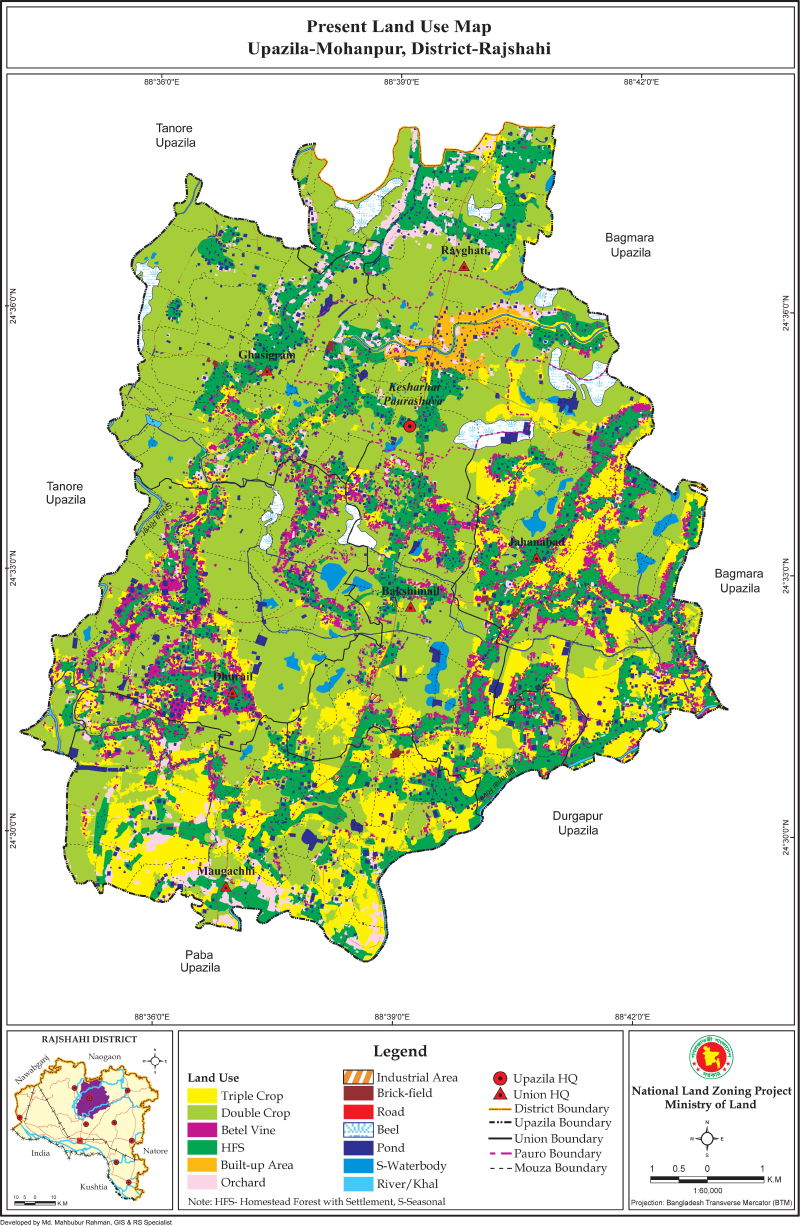 Mouza & Land Use Maps of Mohanpur Upazila, Rajshahi, Bangladesh ...