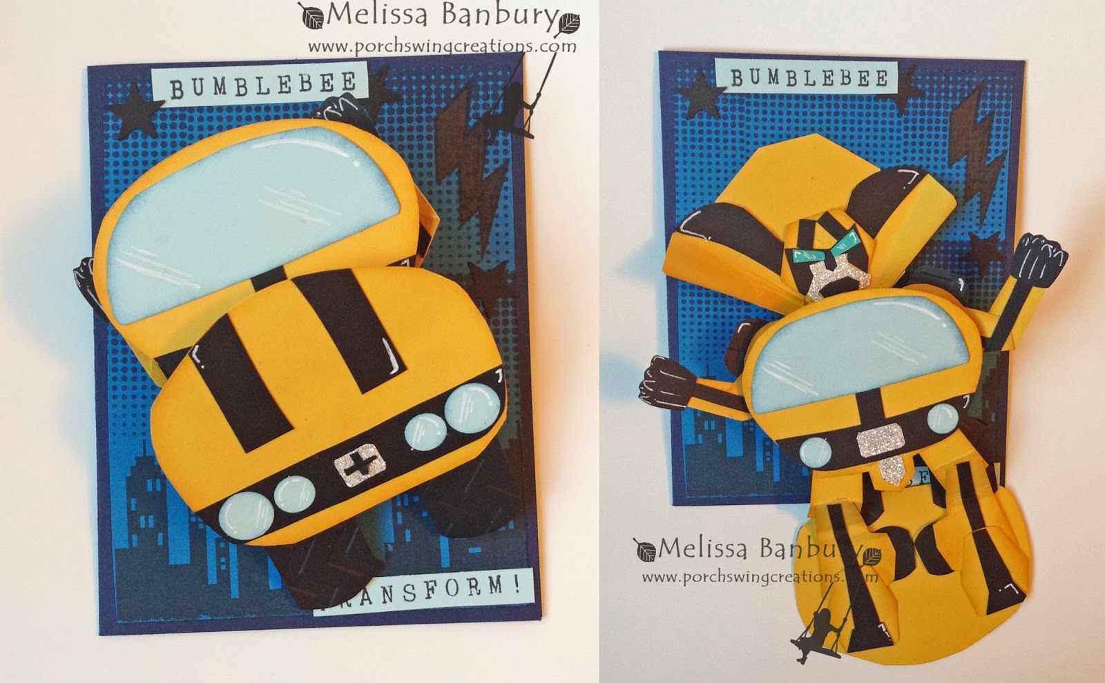 Porch Swing Creations: Bumblebee Transform! Pop Up Card