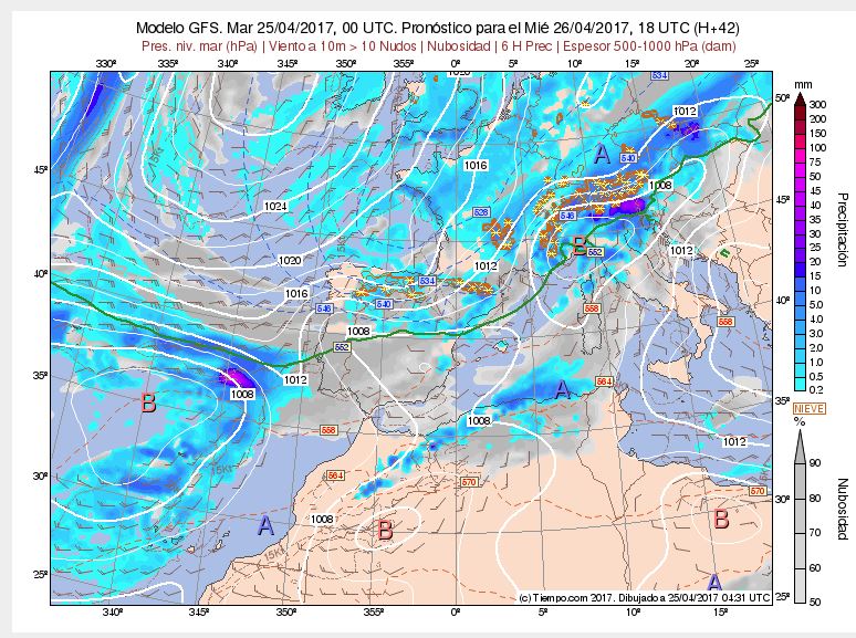 El tiempo atmosferico: ¿Qué nos indican los mapas para estos días próximos?