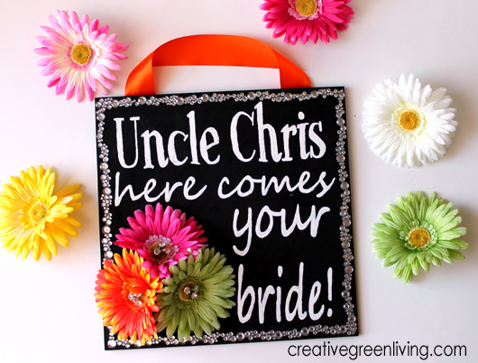 Black and Bright Wedding: "Here Comes Your Bride" Sign Tutorial ...
