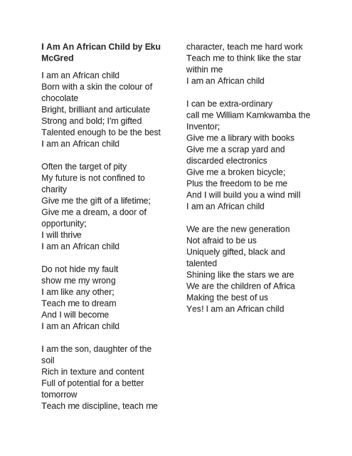 I am an African Child