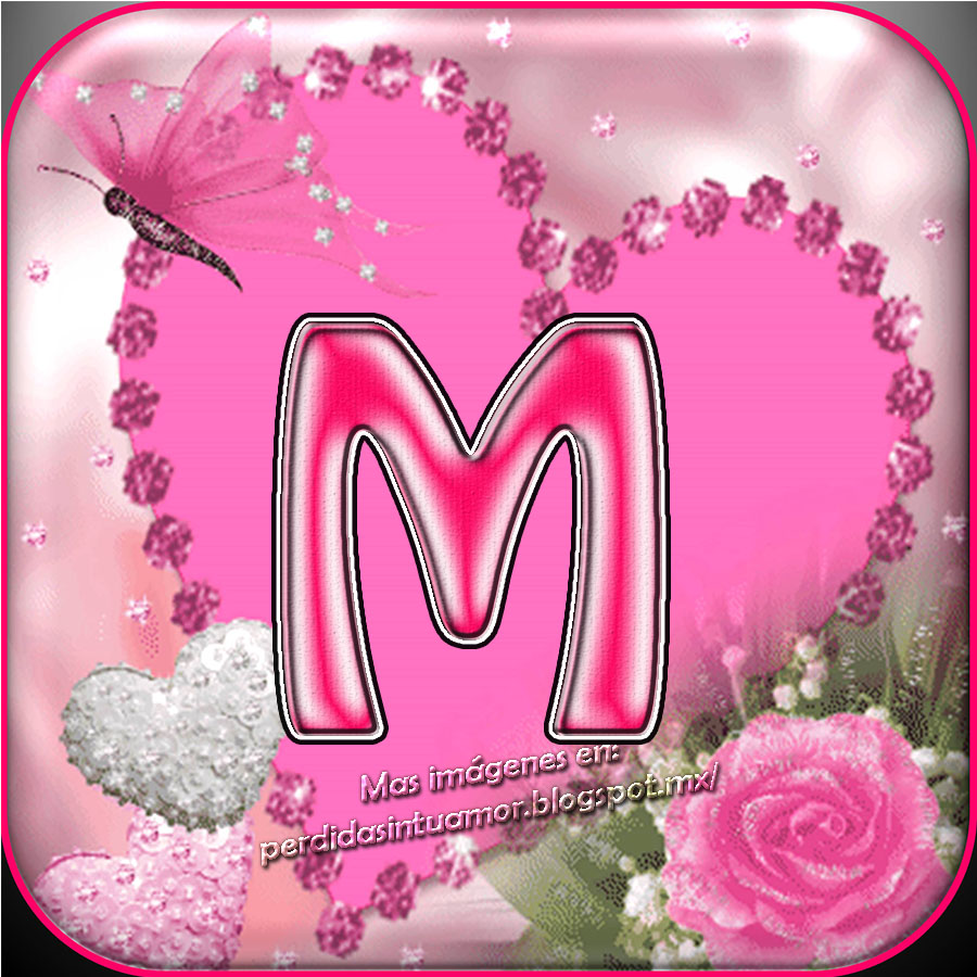 FRASES PARA TI: CORAZÓN ROSA CON TU INICIAL ( M )